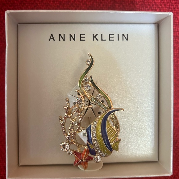 Anne Klein | Jewelry | Anne Klein Colorful Fish Brooch With Gold ...